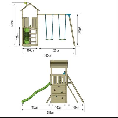 Skywood Tower, Ripple Slide & Double Swing - Atlantic Trampolines